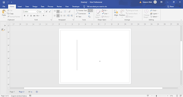 How to draw a Straight Line in Microsoft Visio?