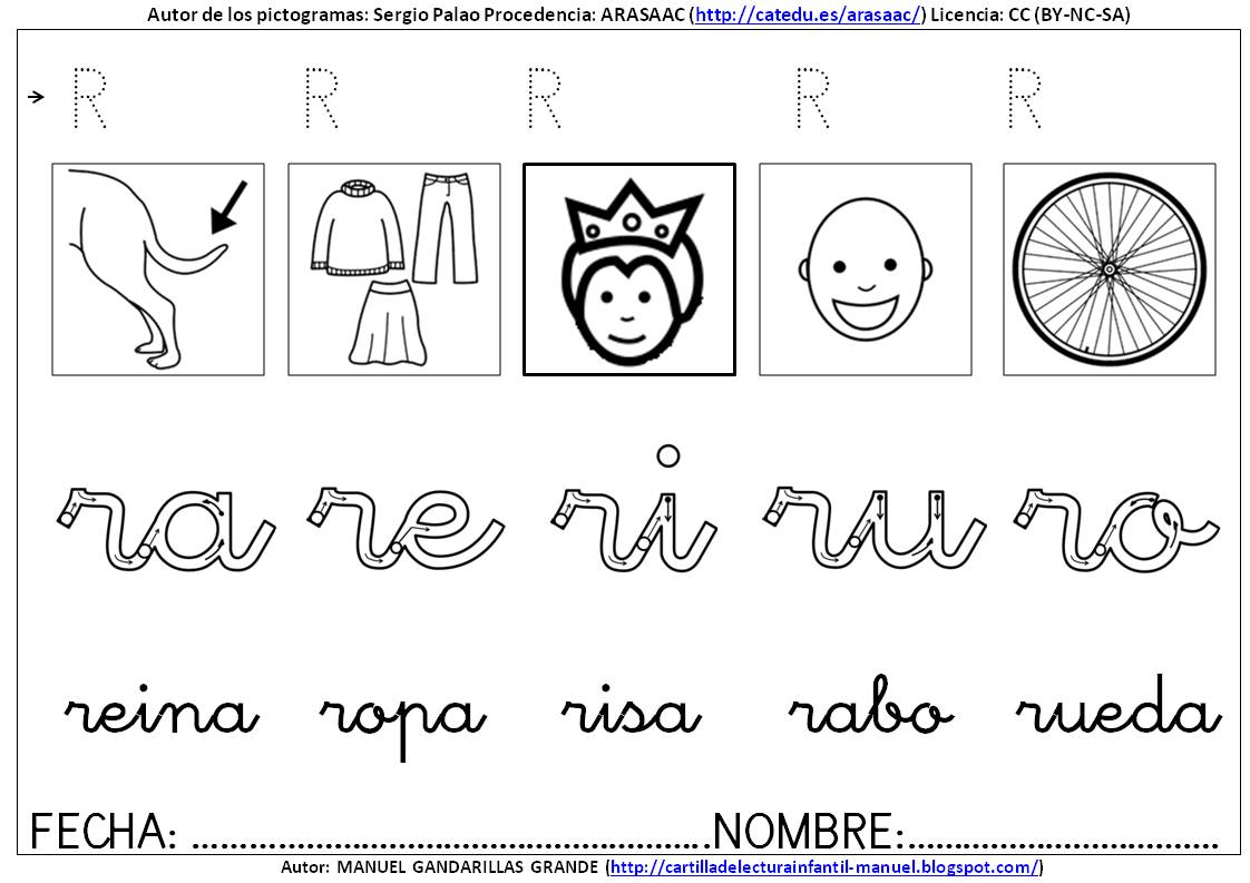 CARTILLA DE LECTURA INFANTIL : 13 LETRA R (fuerte) FICHAS ADIVINANZA