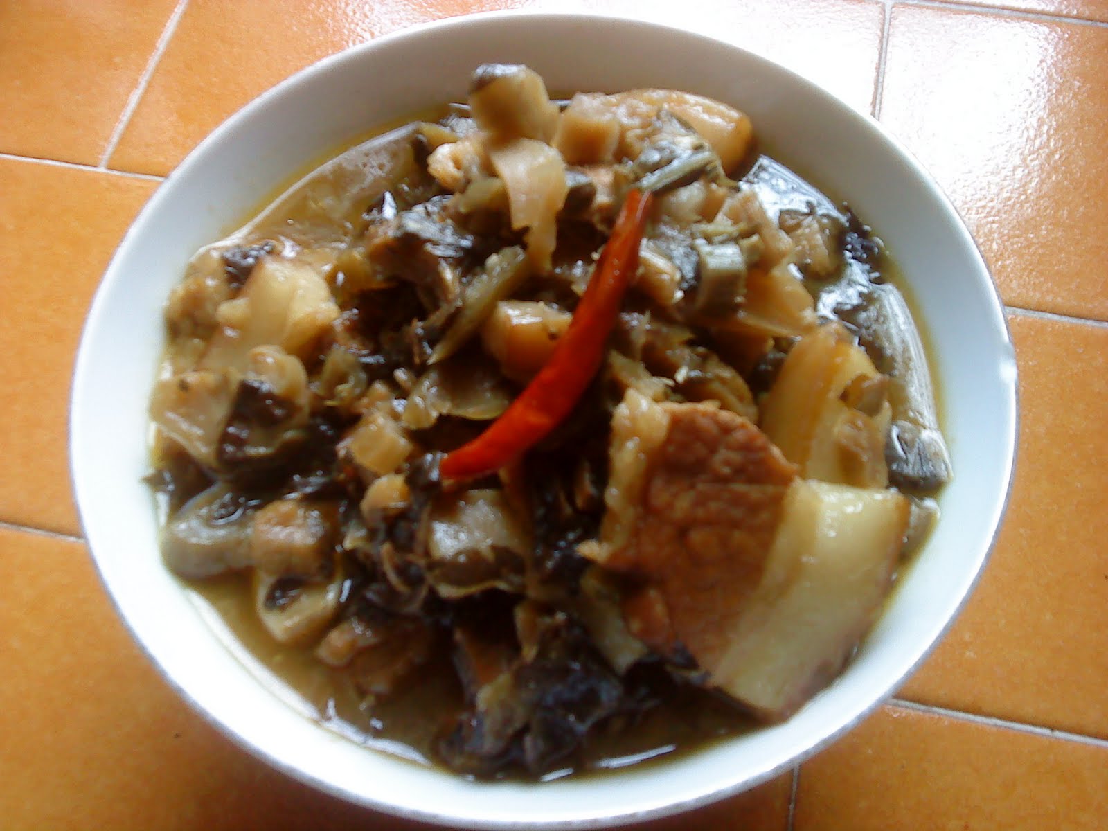 Cooking Pleasure: Braised Mui Choy With Pork Belly