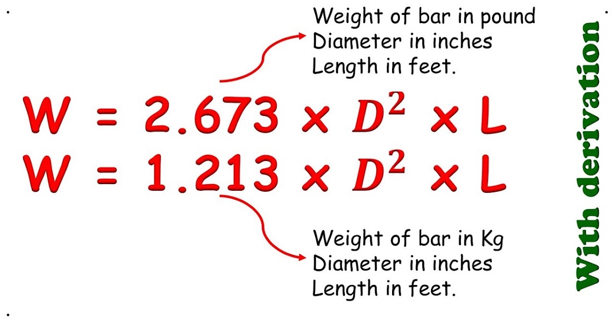 Formula derivation for steel bar weight - Engineering Society