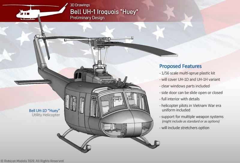 Wargame News and Terrain: Rubicon Models: 1/56 Bell UH-1 Iroquois "Huey ...