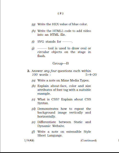 OSPU CSP Web Technology Dec 2019 Question Paper - University Question ...