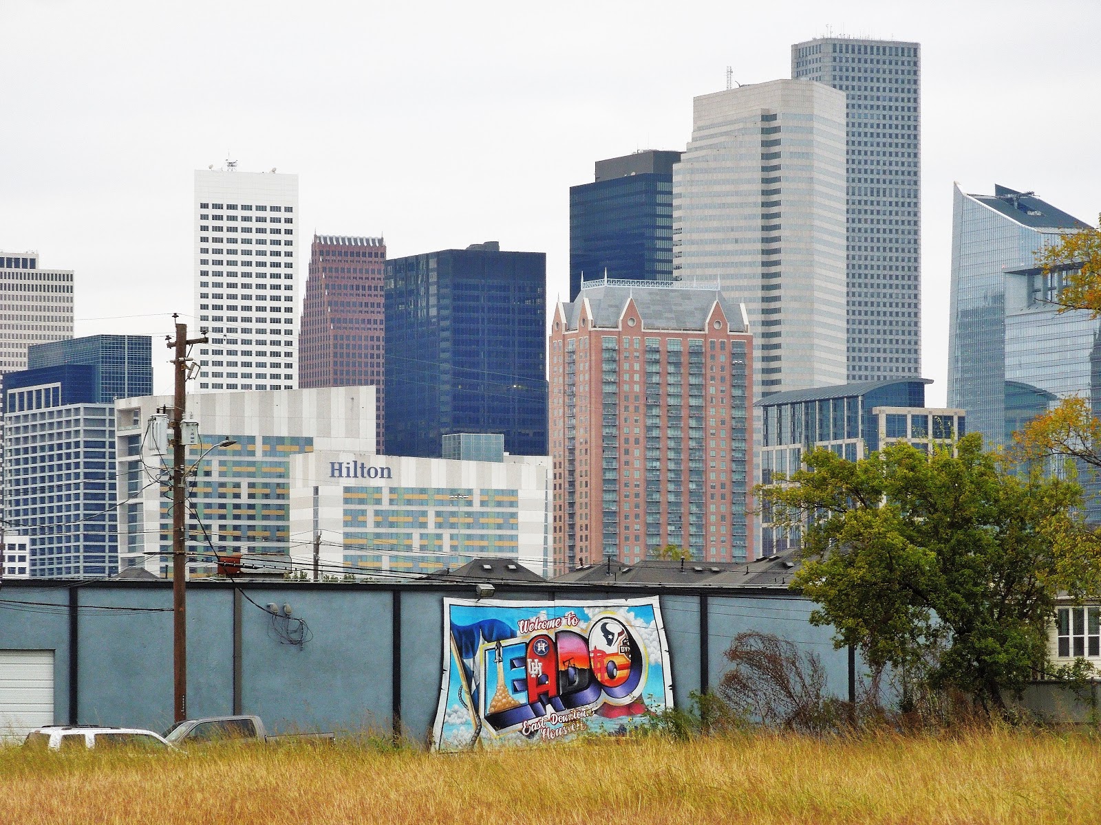 Houston in Pics: Welcome to EADO Mural with Downtown Houston Skyline