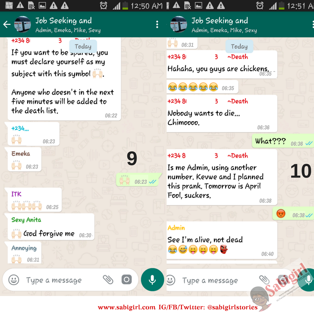 Sabigirl: Death in a Group Chat