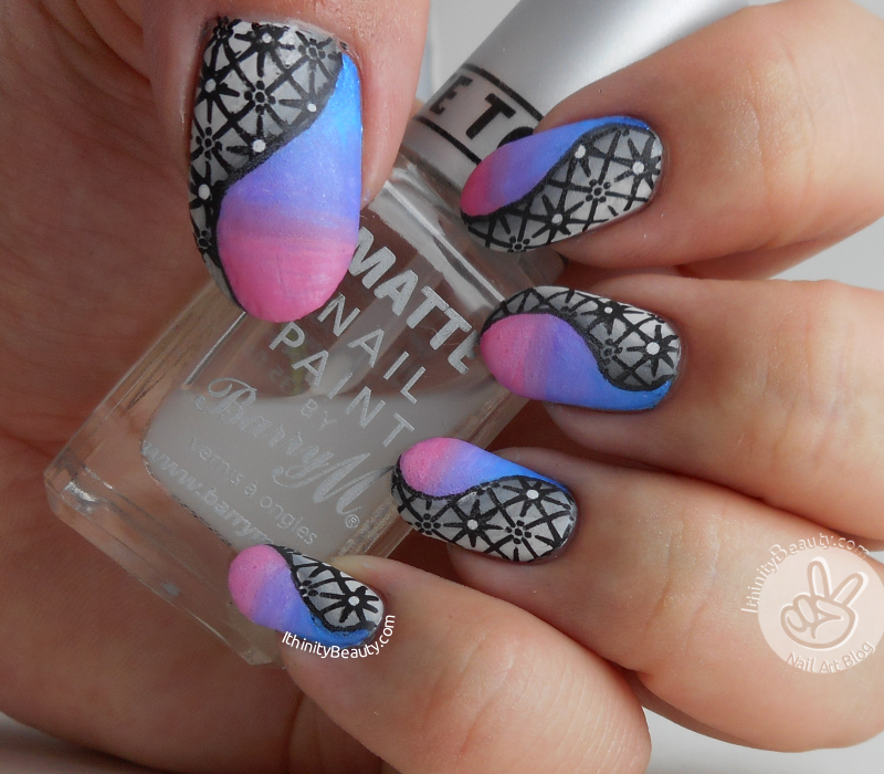Stamped Shaded Nail Art With Acrylic-Gradient's! | IthinityBeauty.com ...