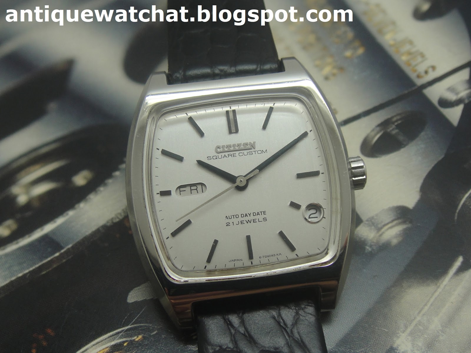 Antique Watch Bar: CITIZEN SQUARE CUSTOM AUTO DAY DATE 21 JEWELS CTZ156 ...