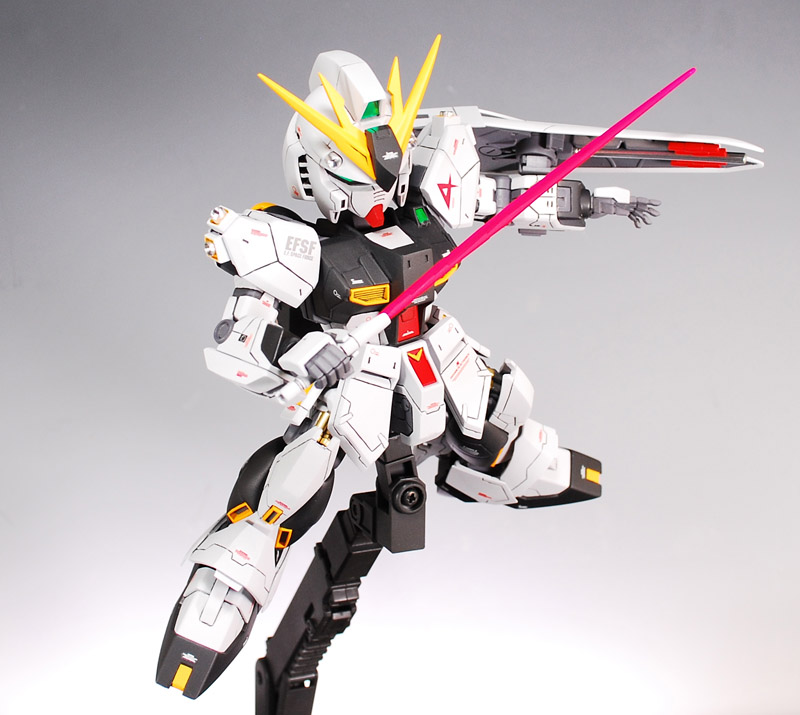 Custom Build: SD x HG RX-93 nu Gundam