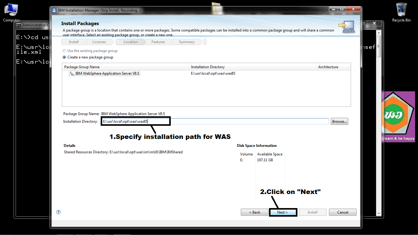 IBM WebSphere Application Server: install WebSphere Application Server ...