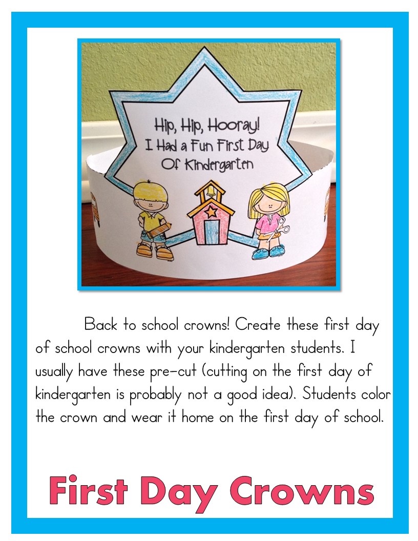 First Day of Kindergarten | Mrs. McGinnis' Little Zizzers