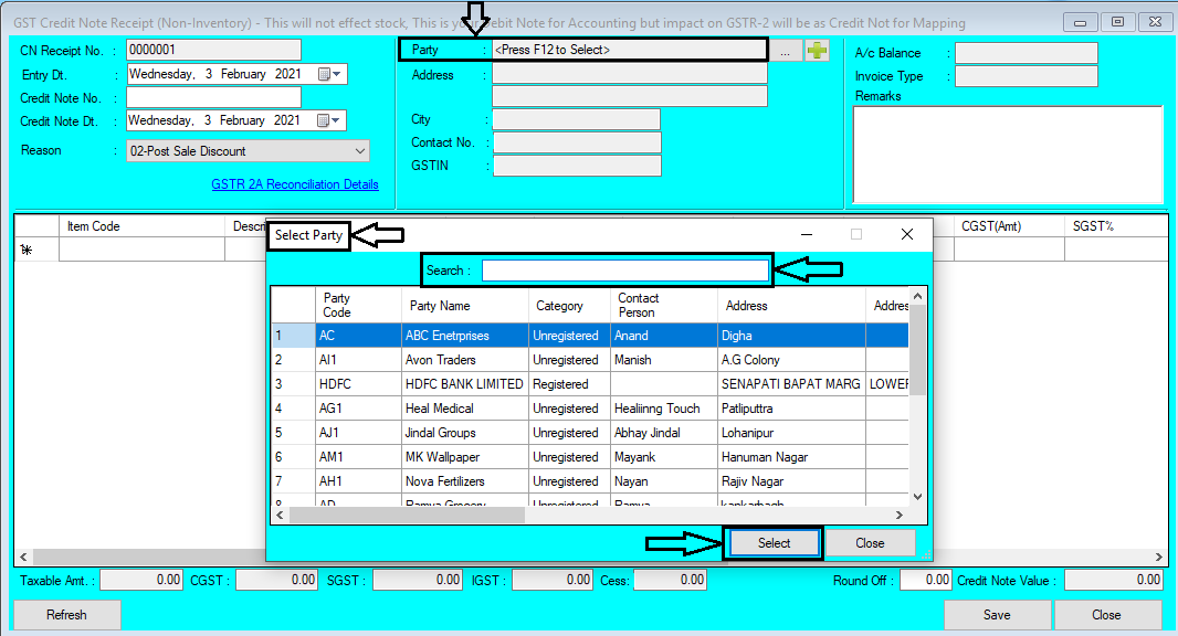 GST Credit Note Receipt Help Guide