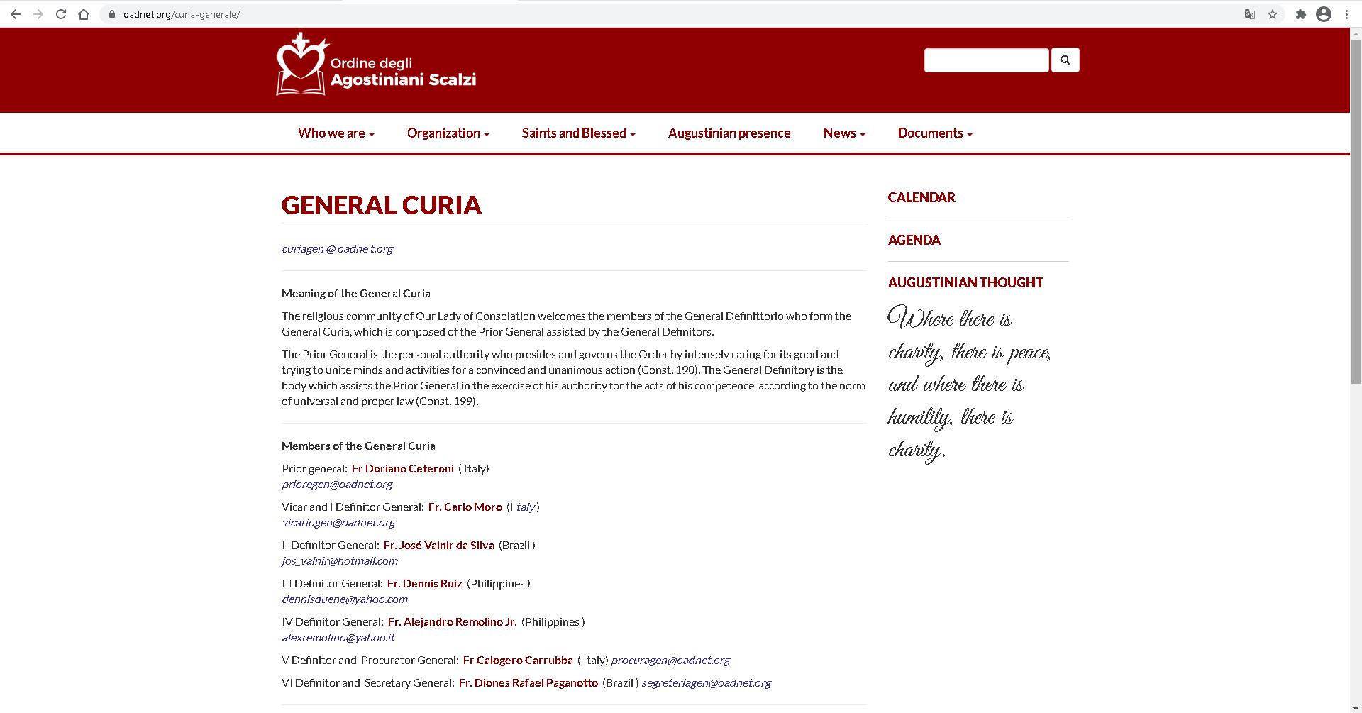 Augustinian Orders (Catholic) 2021