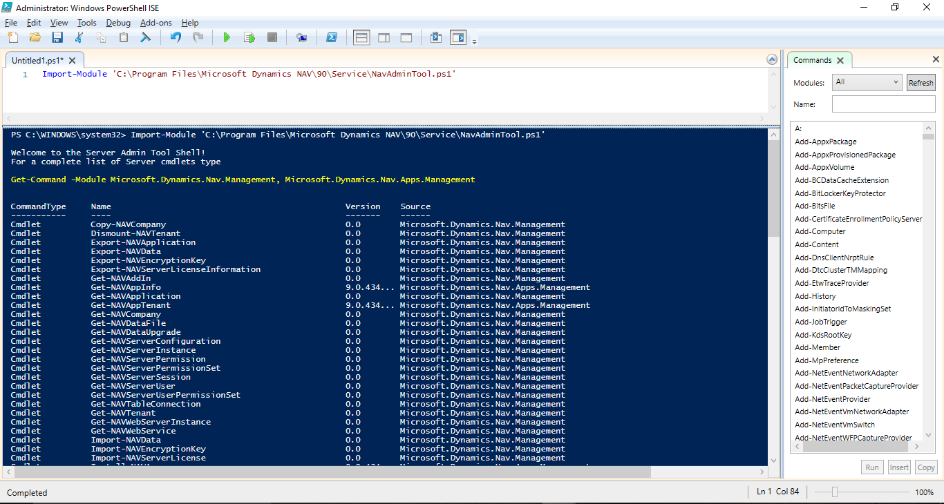 Ishwar's Blogspot: Import NAV Admin Tool and Model tools to PowerShell