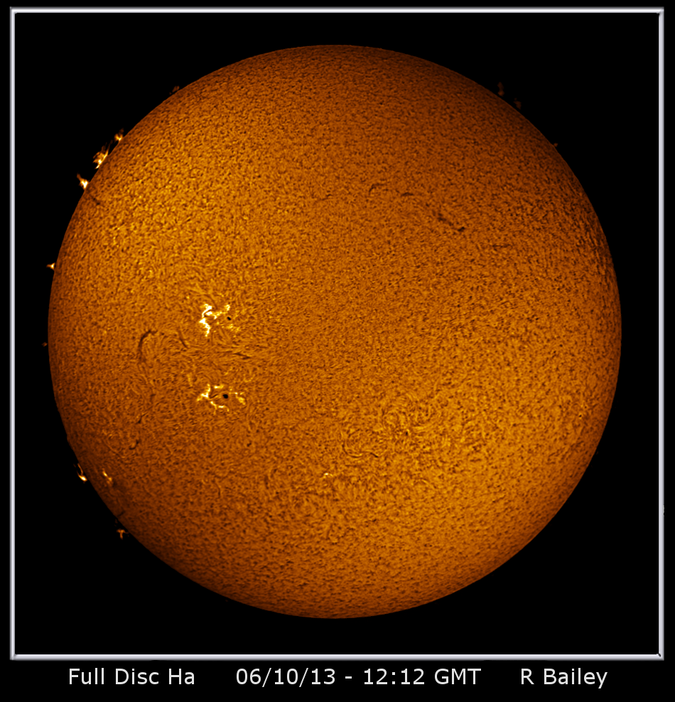 Solar Observations by R Bailey: Hydrogen Alpha Images