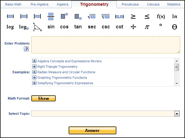 Trigonometry Tutorial: Tools