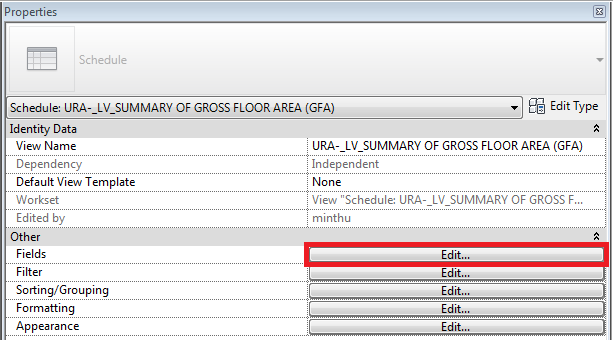 Revit-SG: Total GFA in Schedule not equal to Sum of Rounded Values in Table
