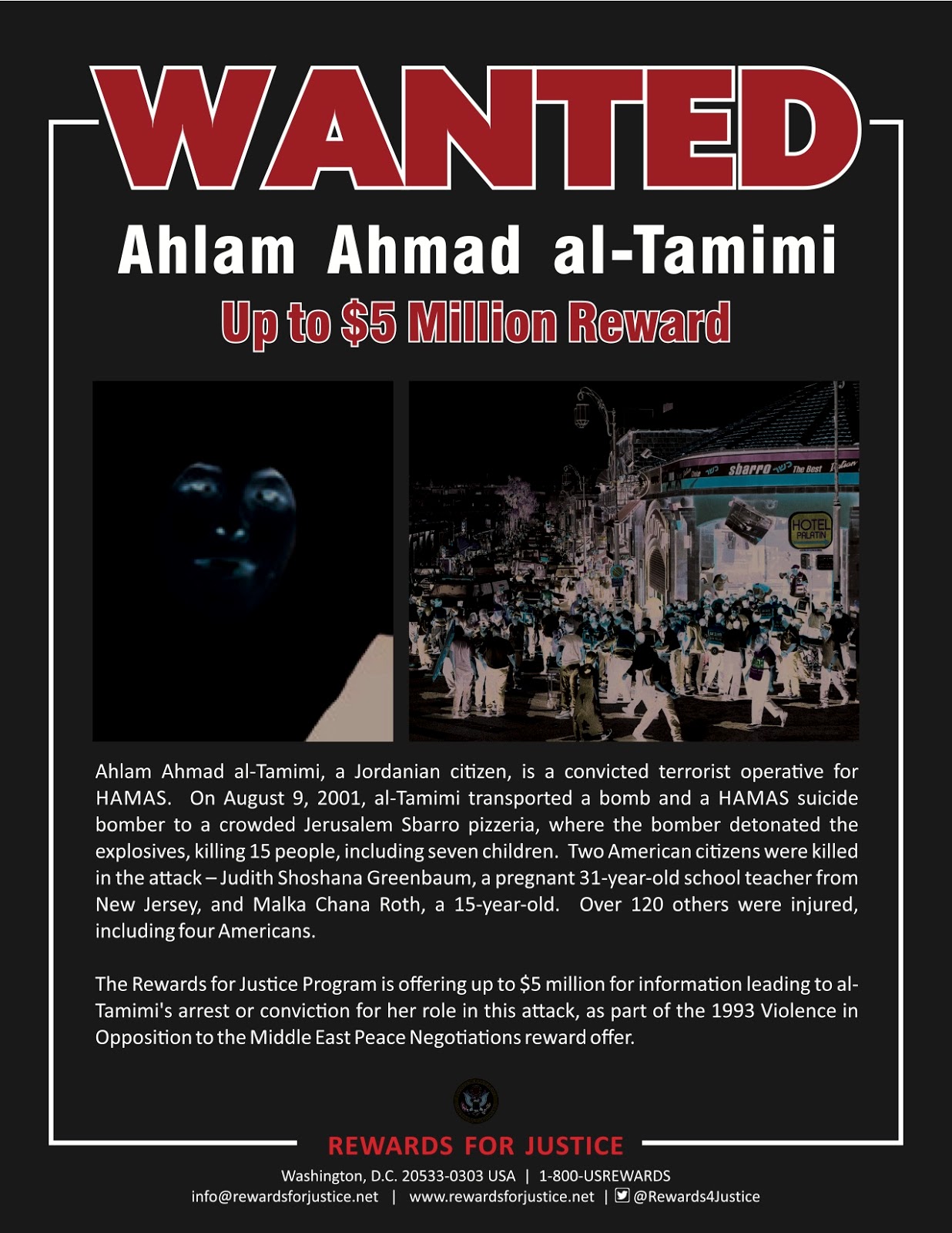 Kenneth Rijock's Financial Crime Blog: $5m REWARD FOR AHLAM AL-TAMIMI ...