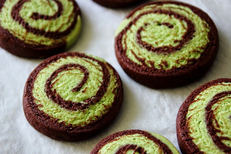 Swirly Mint and Chocolate Cookies