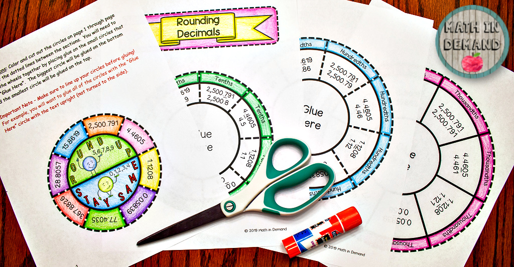 Math in Demand: Rounding Decimals Wheel Foldable
