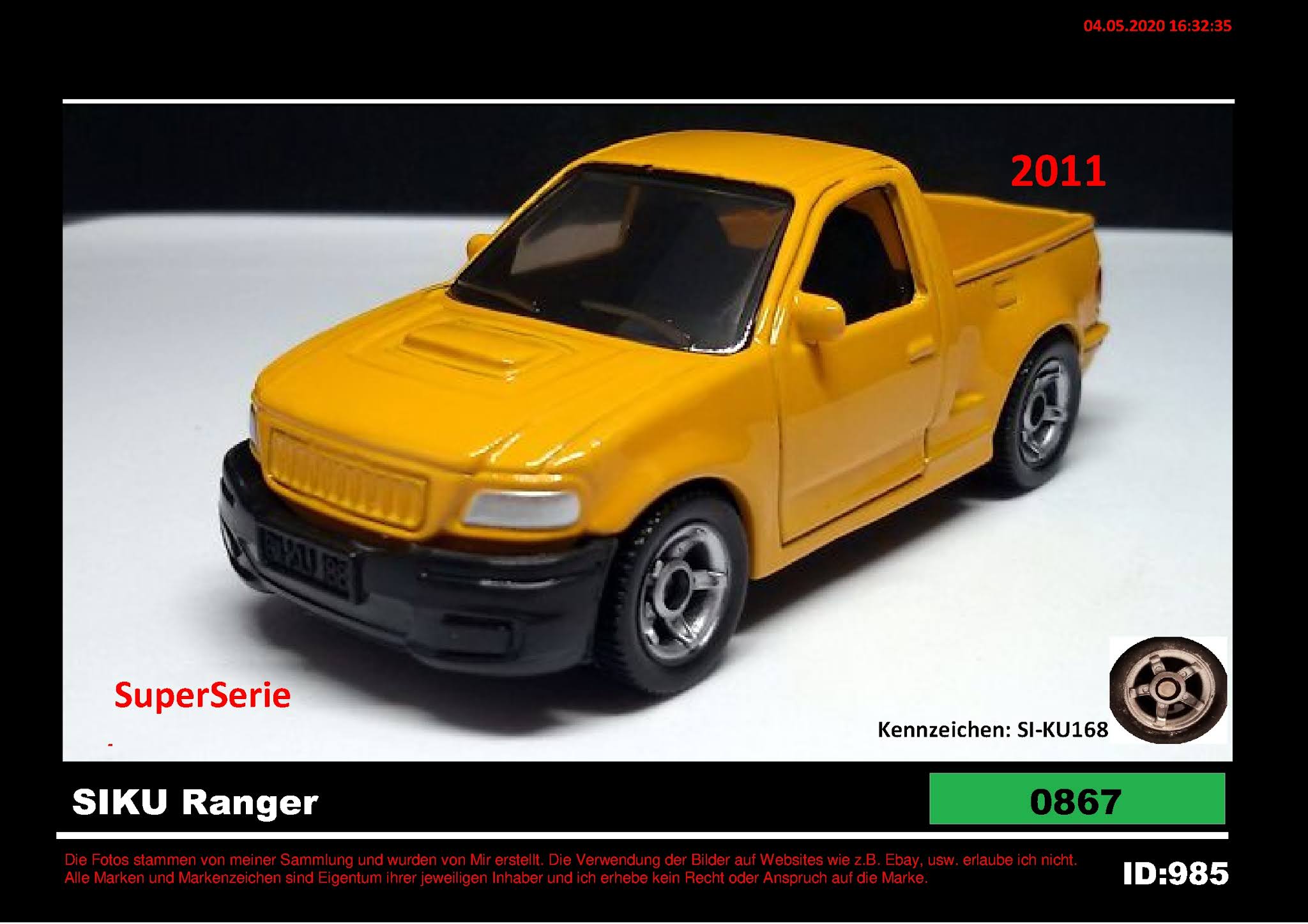 0867 - SIKU Ranger - von/ab ca.: 2011 - (SIKU SuperSerie)