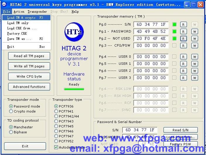 proxmark3 / RFID Cloner / tags / UID changeable card: Hitag2 card key ...