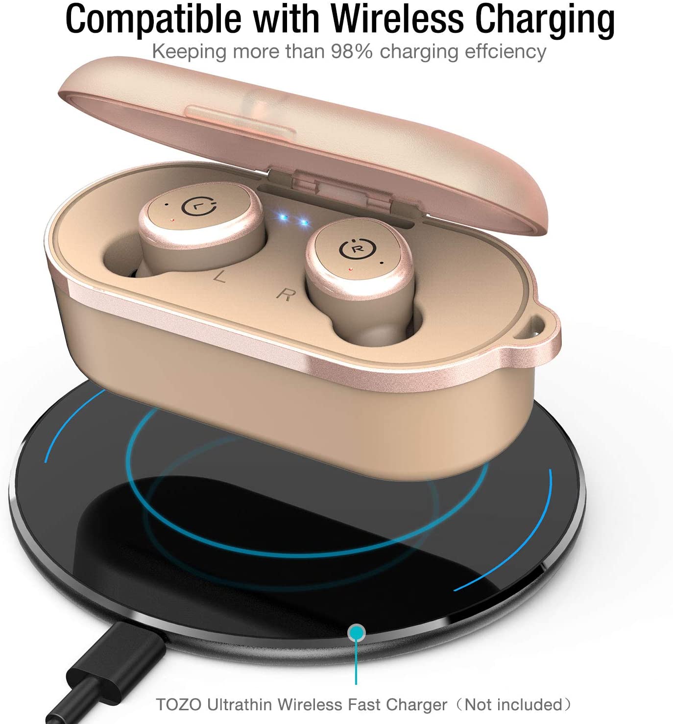 TOZO T10 Bluetooth 5.0 Wireless Earbuds with Wireless Charging Case