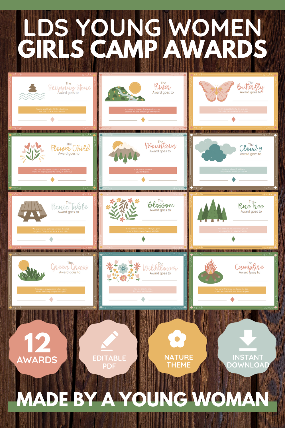 Printspiration: girls camp awards: three ways