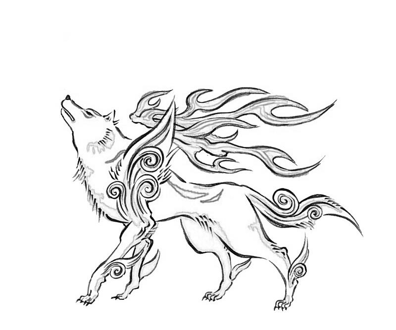 Okami Amaterasu Sketch | Mario