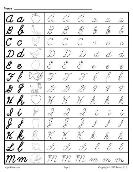 Cursive Letters Trace - Letter Format