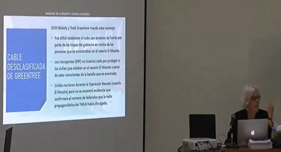 Terry Karl takes stand in El Mozote case