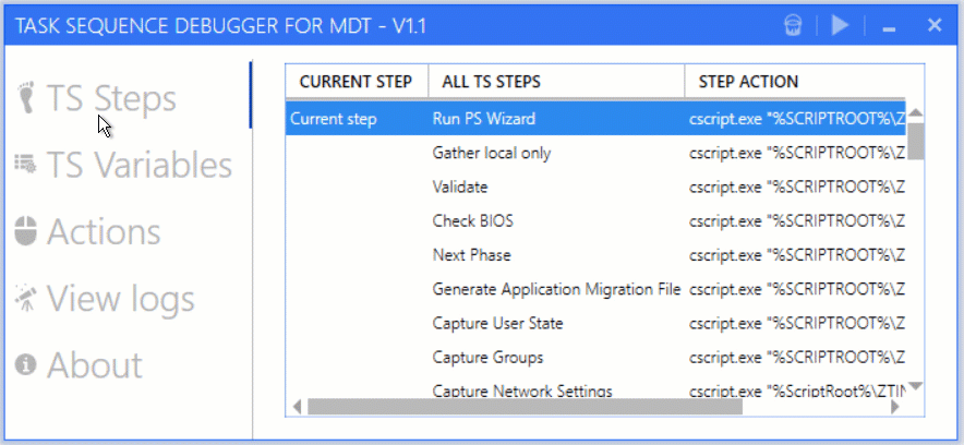 Task Sequence Debugger for MDT - V1.1 | Syst & Deploy