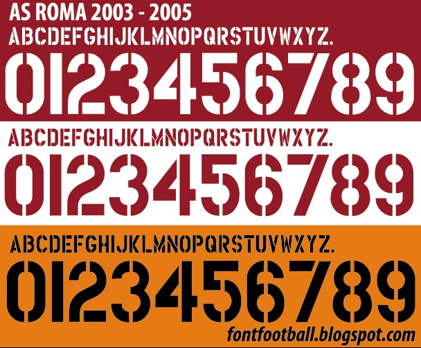 FONT FOOTBALL: Font Vector AS Roma 2003 2004 2005 kit