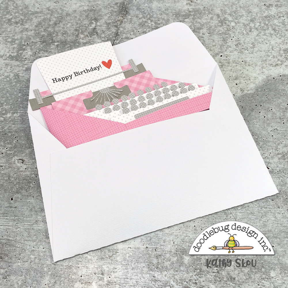 Doodlebug Design Inc Blog: TYPEWRITER BOX CARD | with Kathy