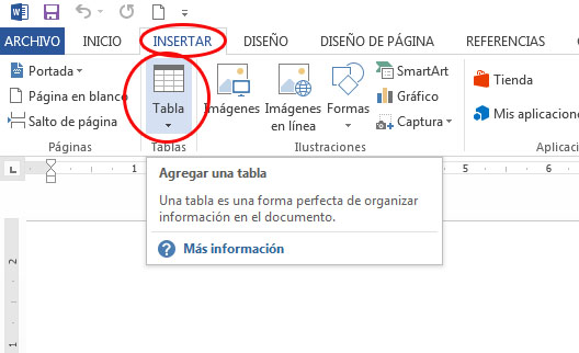 Uso de Tablas en Word
