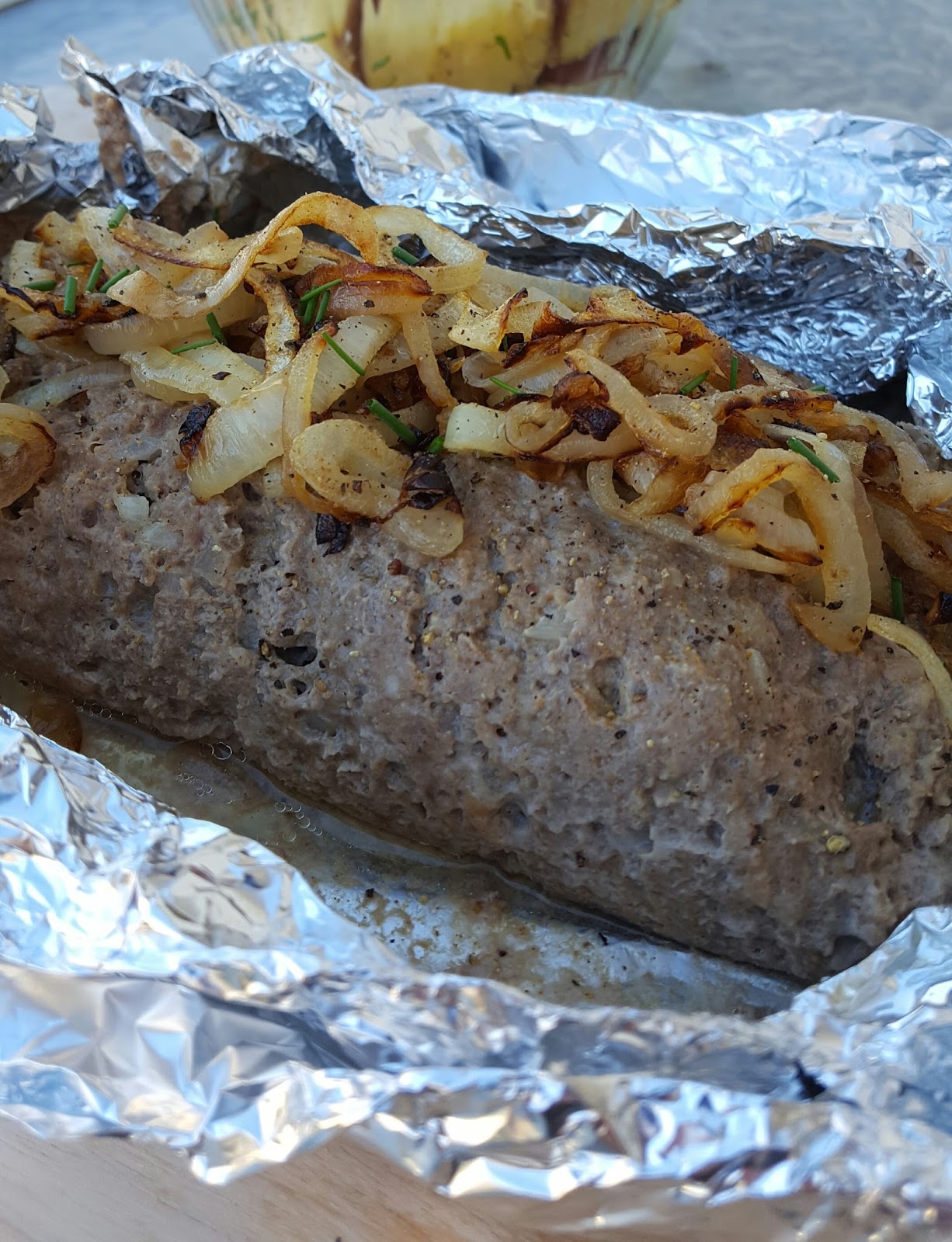 Comfort food and a book: Foil Packet Grilled Meatloaf