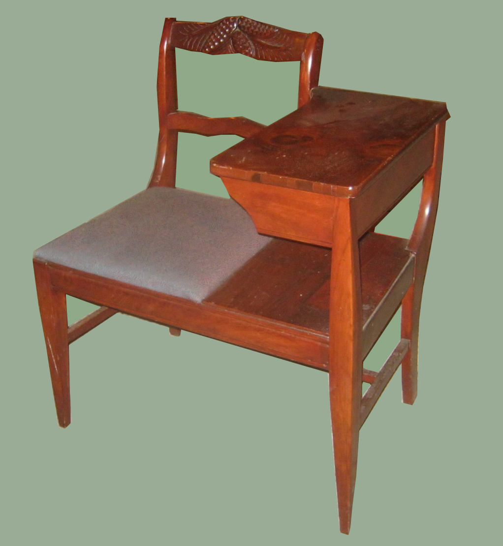 Uhuru Furniture & Collectibles: 1940's Maple Telephone Chair & Table ...