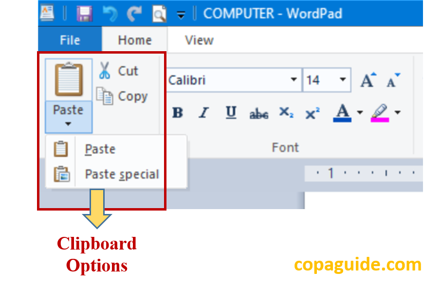COPA-Guide | How to use Wordpad Features