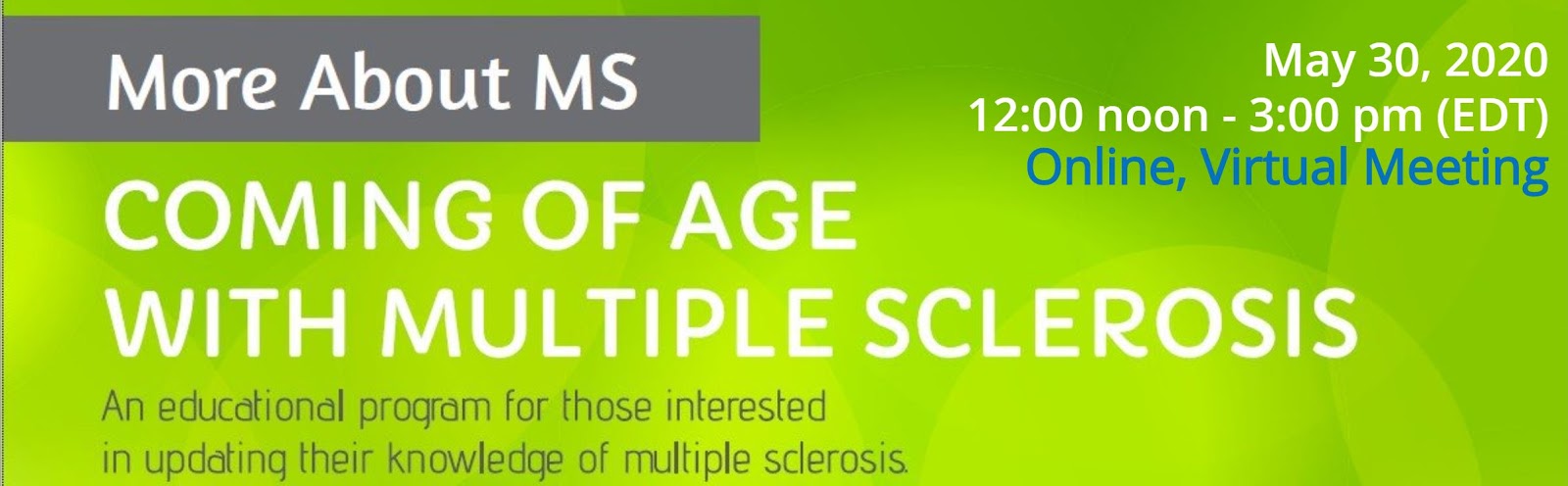 Registration Now Open for the CMSC VIRTUAL Patient program: Coming of ...