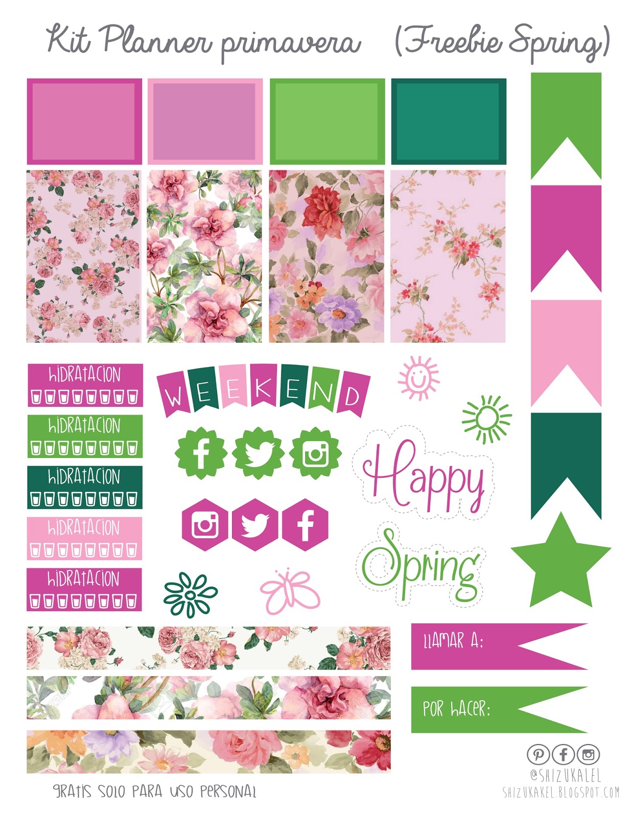 KIT Planner PRIMAVERA GRATIS -- KIT FREEBIE SPRING