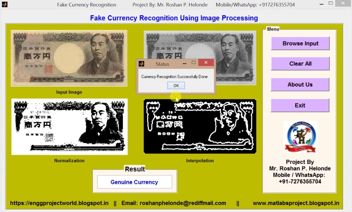 Matlab Code For Fake Currency Recognition Using Image Processing Ieee Project ~ Engineering Projects