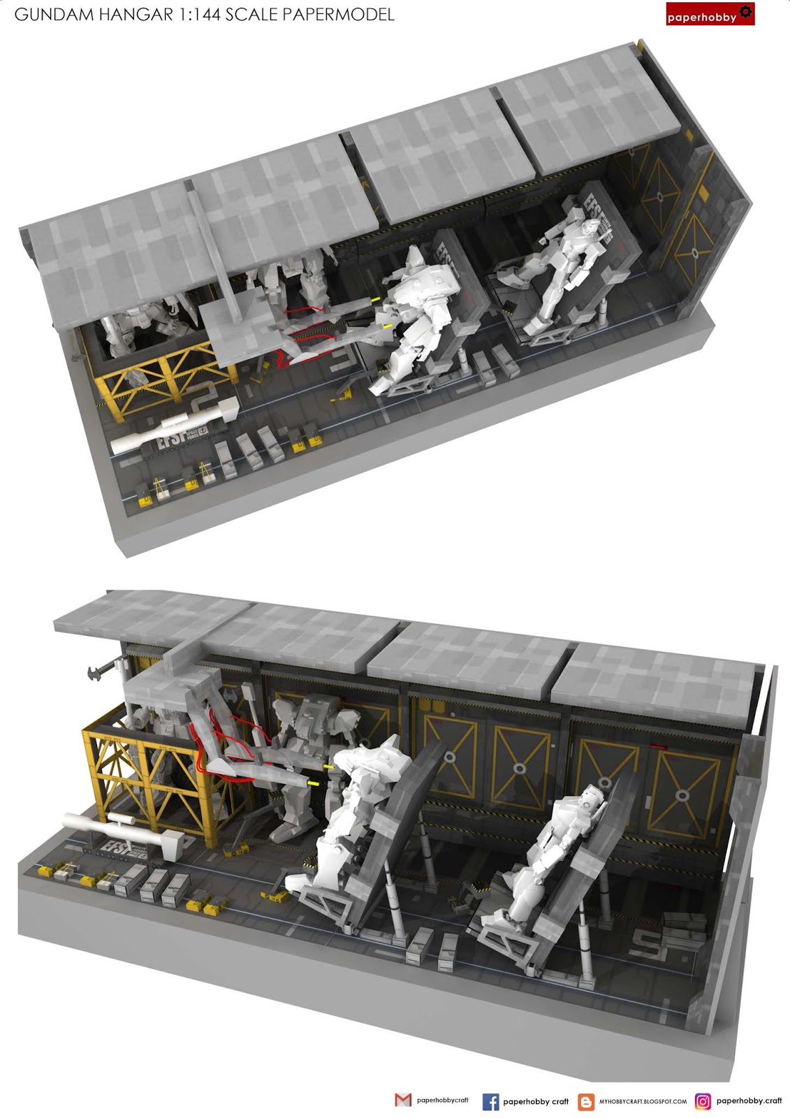 paperhobby: GUNDAM HANGAR 1:144 SCALE PAPERMODEL