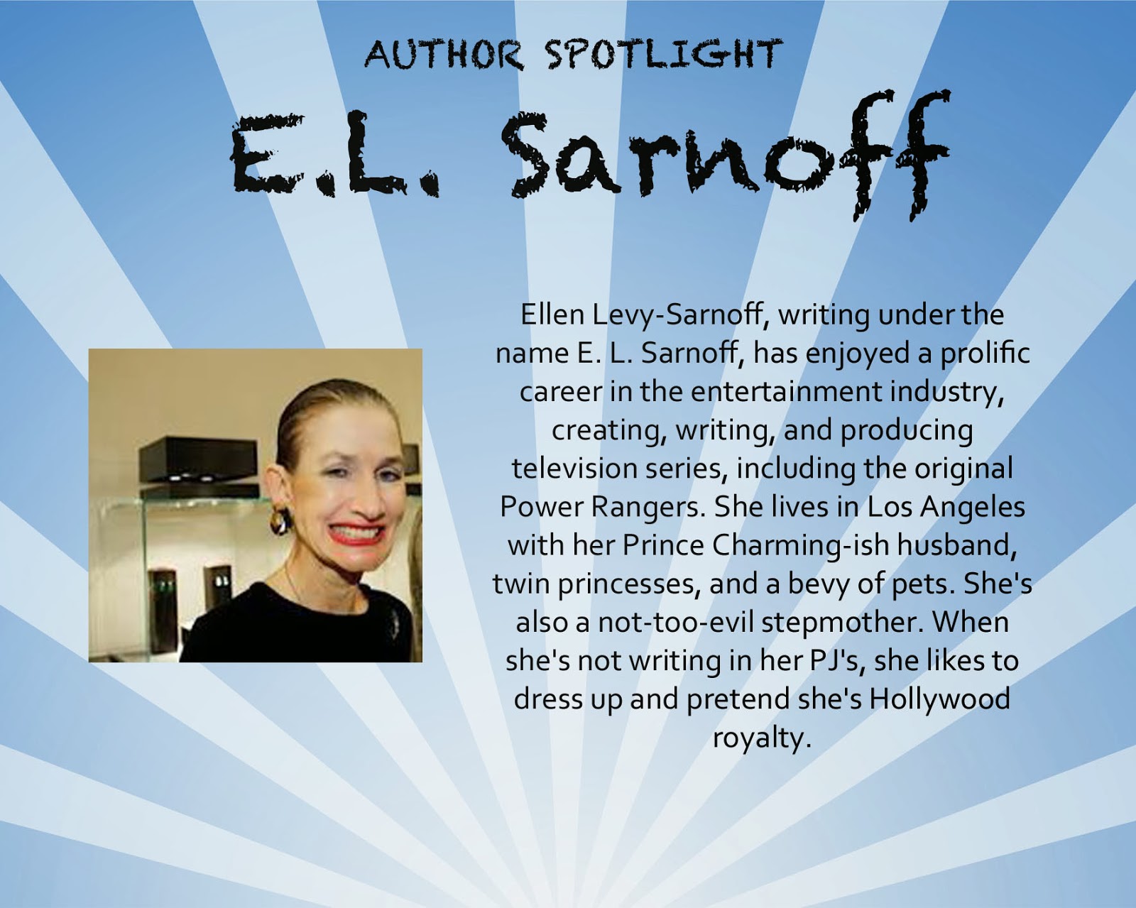 Being Susan...: Author Spotlight: E.L. Sarnoff