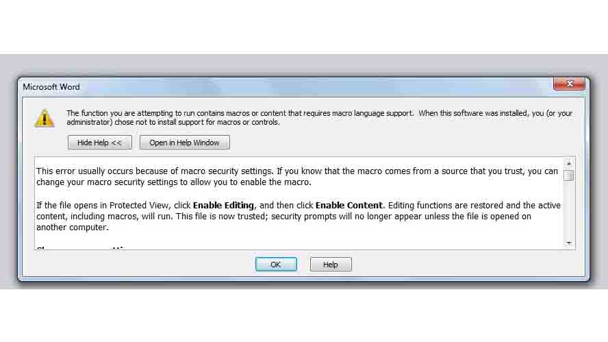 Cara Mengatasi Error The Function You Are Attempting To Run Contains Macros Or Content That