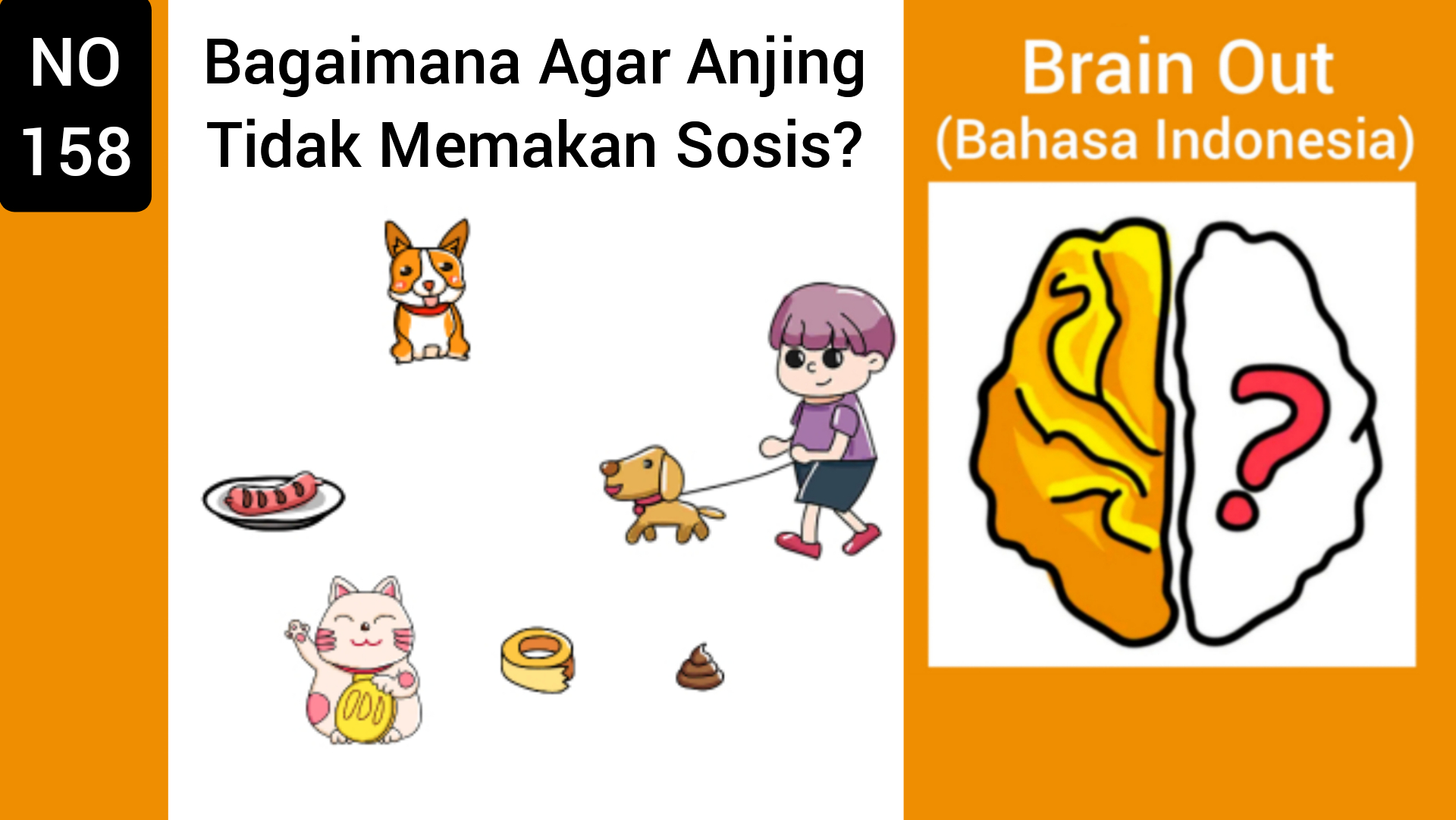 Brain Out Level 158: Bagaimana Agar Anjing Tidak Memakan Sosis ...