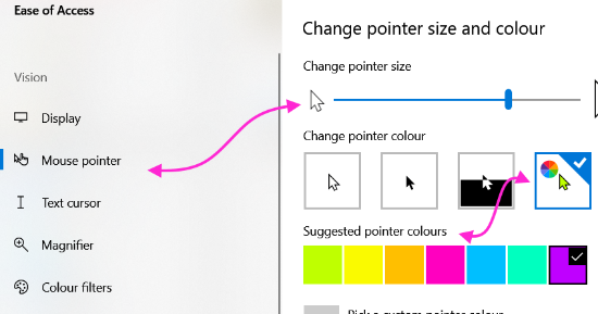 Change Color Of Windows 10 Mouse Pointer To Any Custom Color | TopTrix