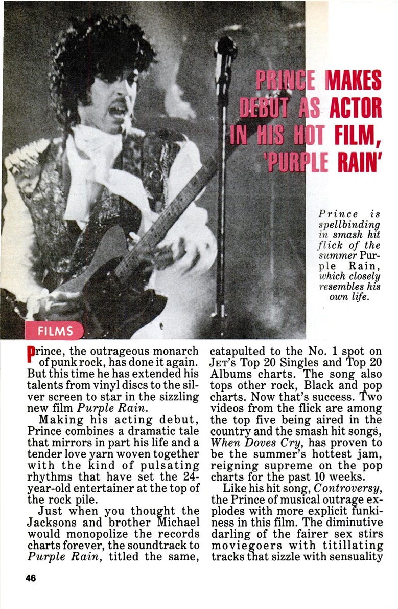 Top Of The Pop Culture 80s: Prince Jet Magazine 1984