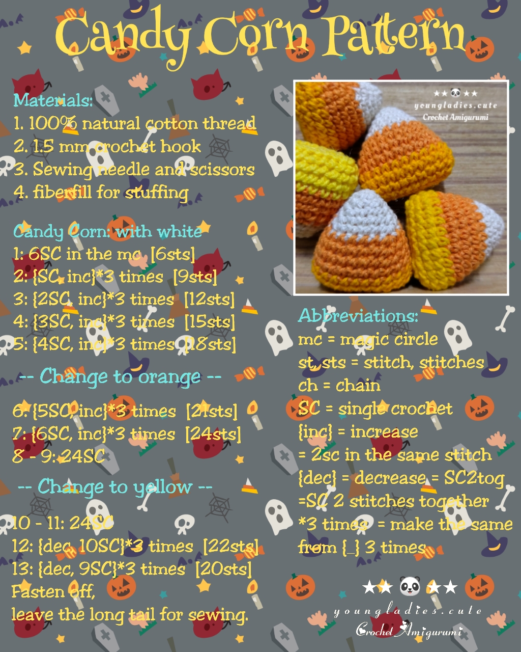youngladieshome: Candy Corn Pattern