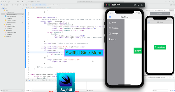 SwiftUI Side Menu | Tutorial101