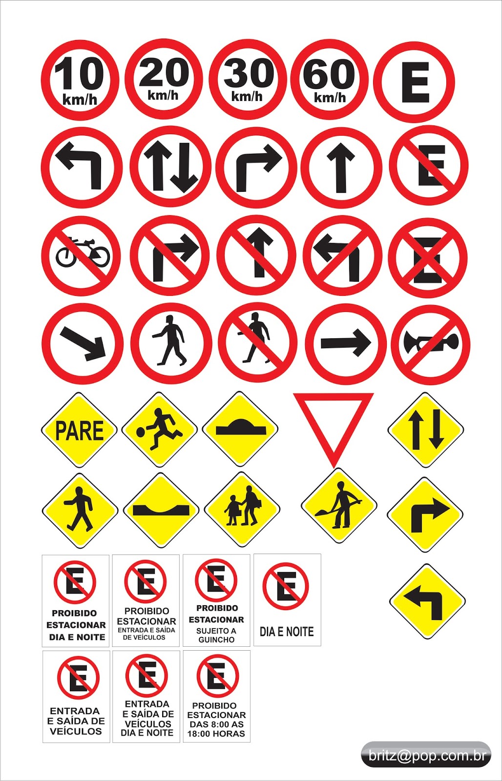 Vetor CDR Free: Placas para Trânsito.