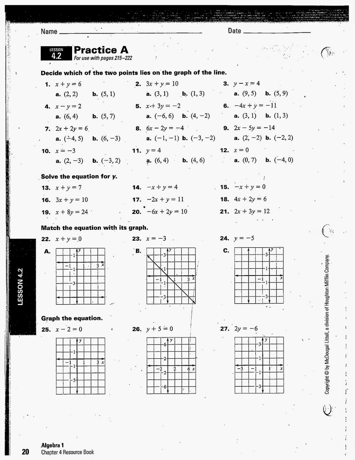 Heidemann 8th Grade Math: Algebra Notes and HW for 9/22