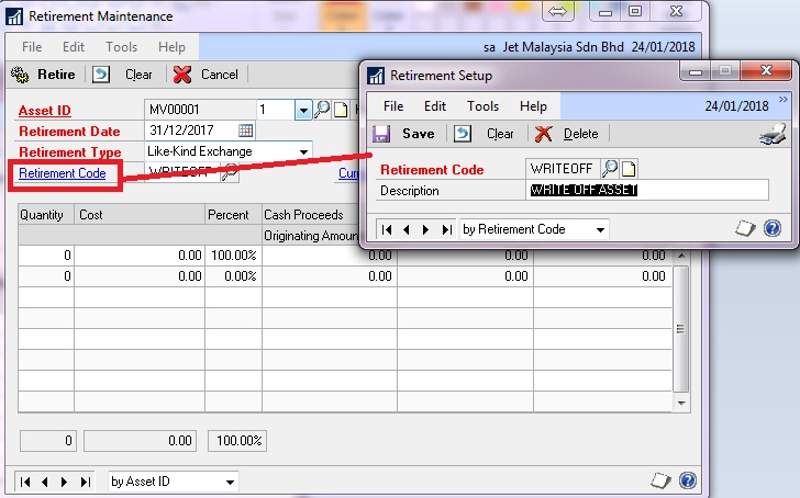 Fixed Asset Retirement, Write-off, Disposal in Dynamics GP